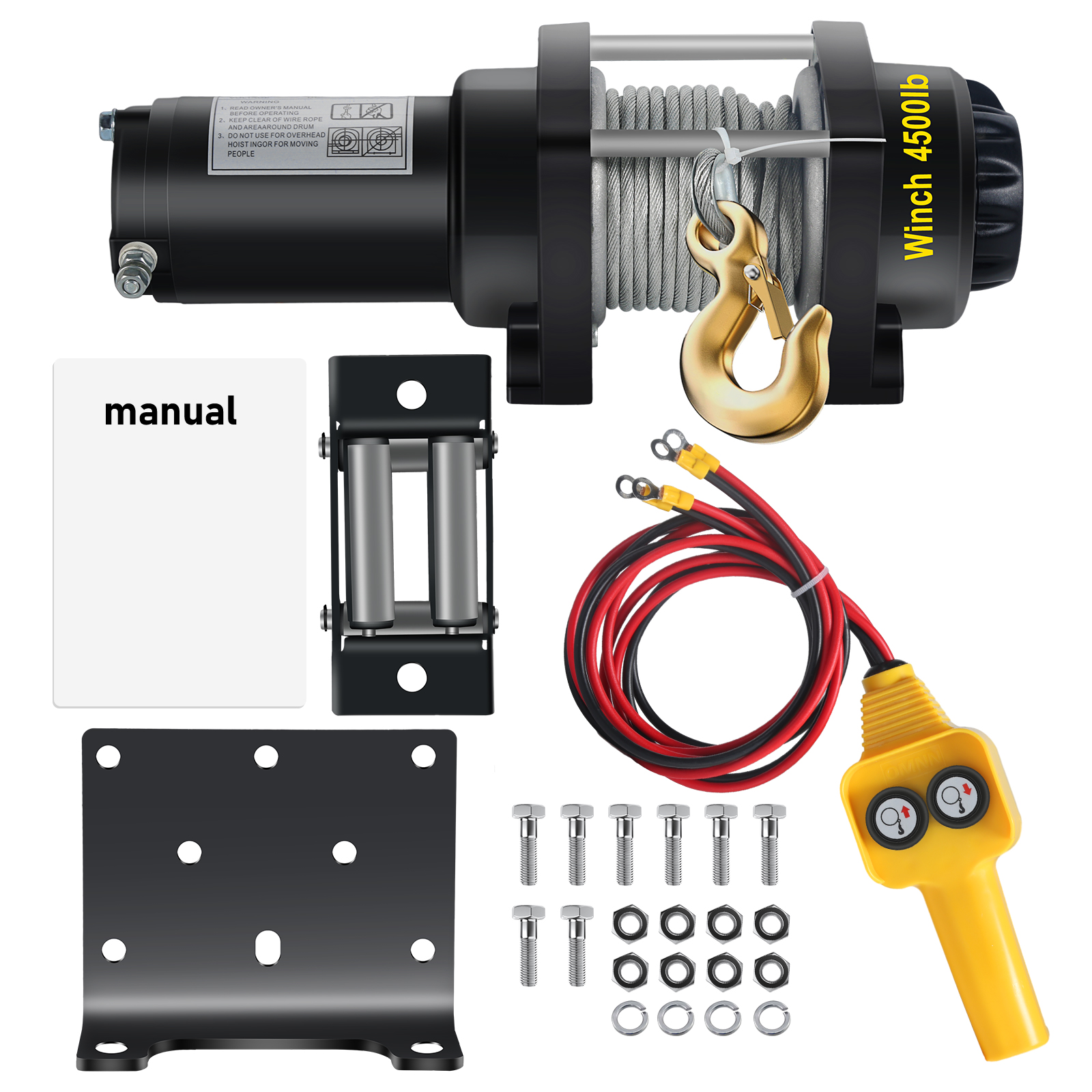 Creatorally hoist electric 12V Steel Wire Rope Electric Winch Kit ...