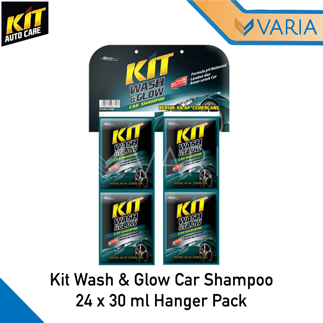 Kit Car Shampoo Cuci Mobil Wash & Glow Sachet 30 ml x 24 Hanger Pack ...
