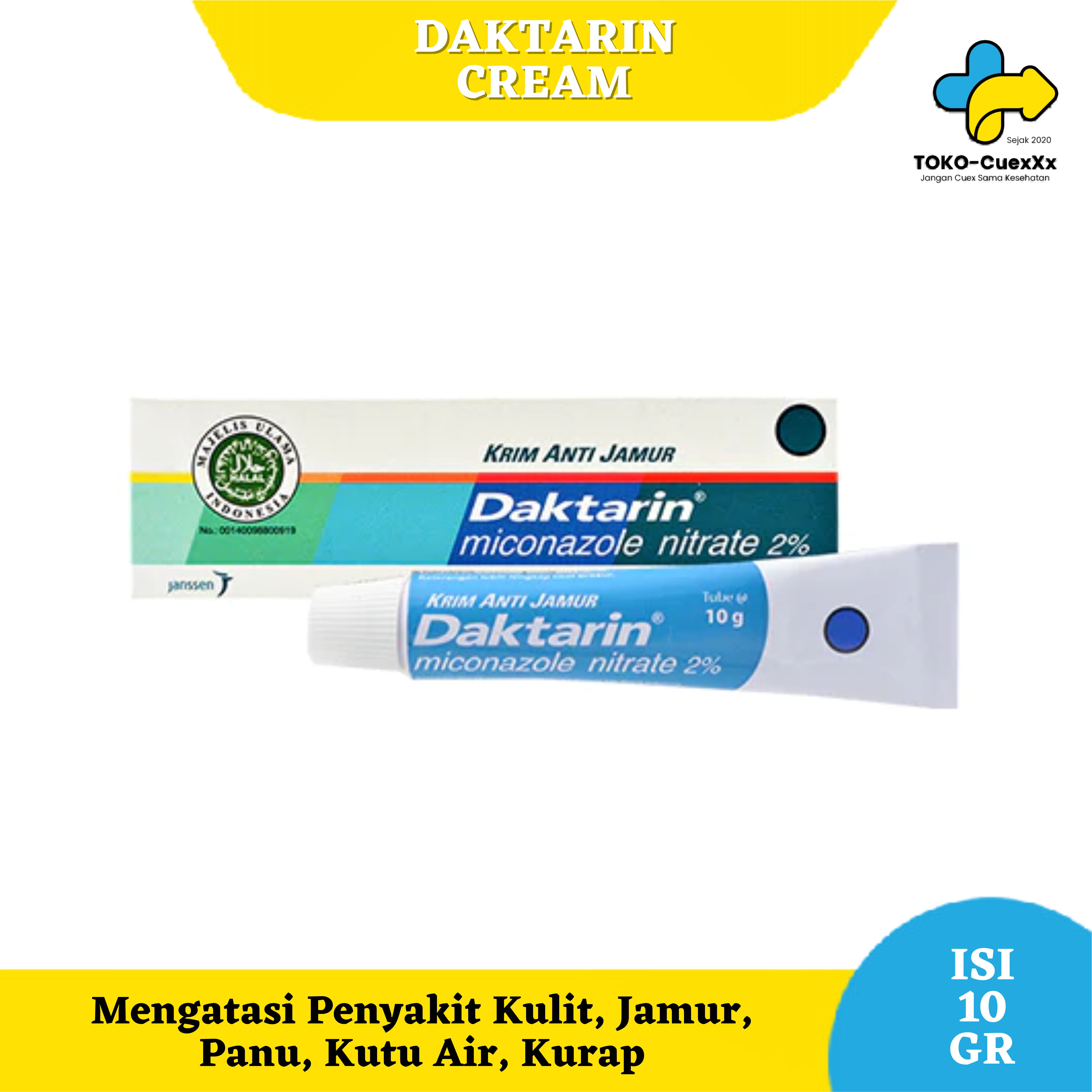 Daktarin Cream 10 Gr Krim Anti Jamur Salep Untuk Kurap Panu Kutu Air ...