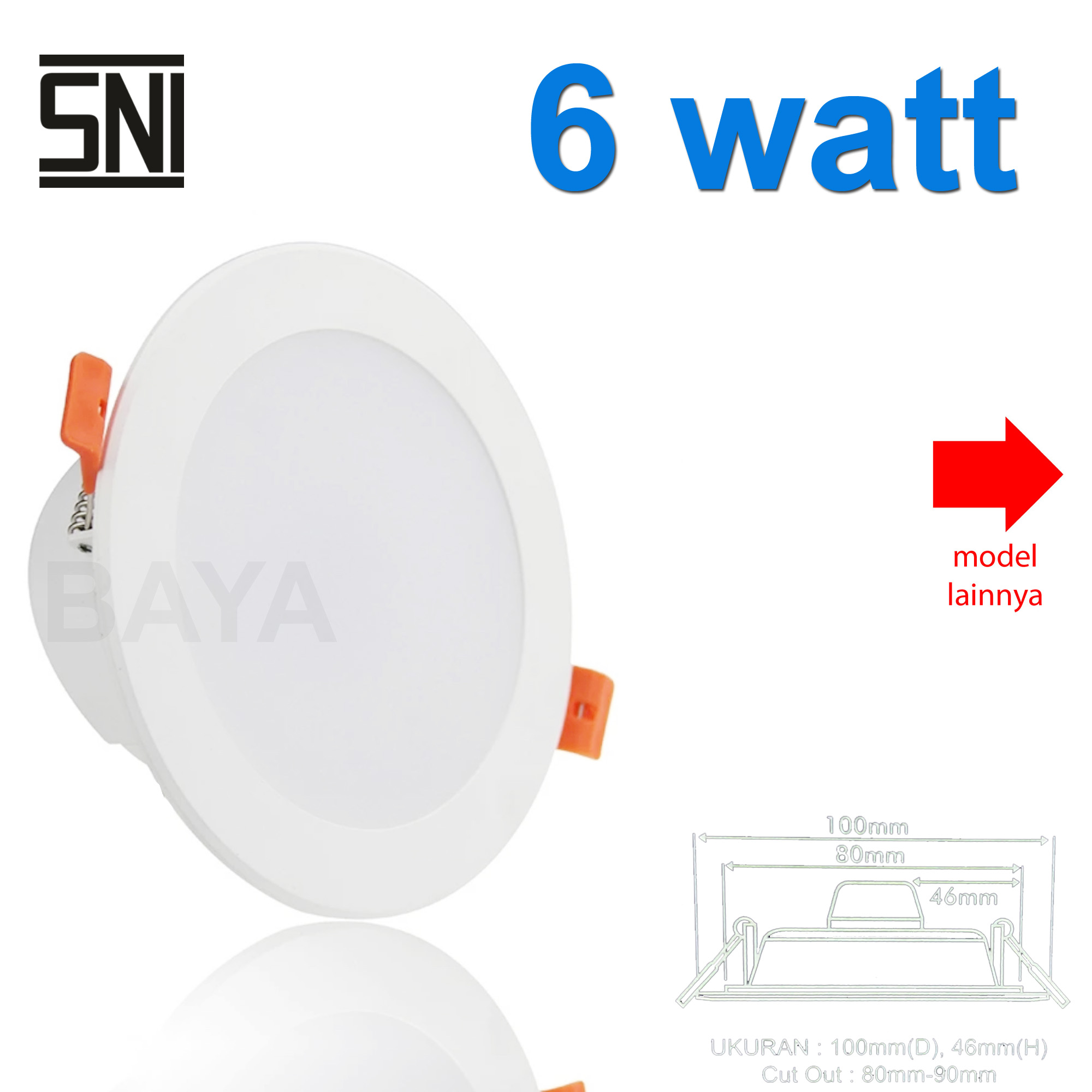 Lampu Downlight LED SNI lampu donlet plafon tanam panel ceiling siling ...