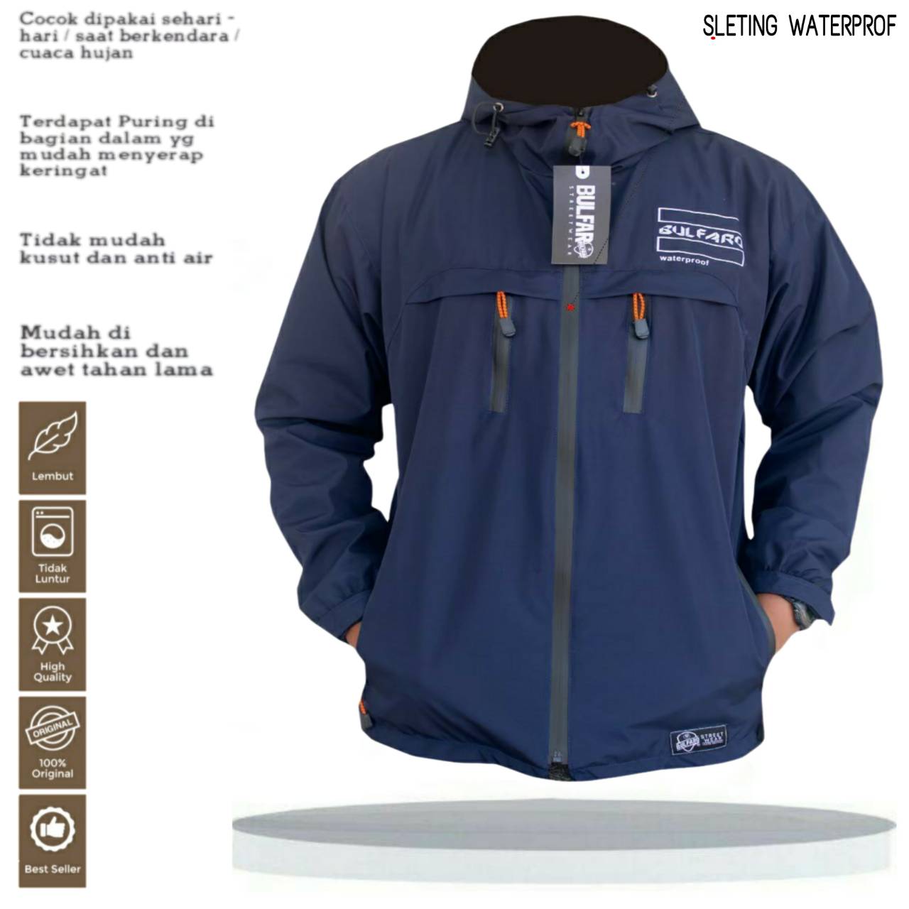 Jaket Pria Parasut / Jaket Taslan WP Alonzo Bulfaro / Jaket Parasut ...