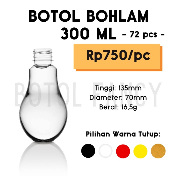 Botol Bohlam 300ml / Botol Lampu 300ml / Botol Jus / Botol Plastik ...