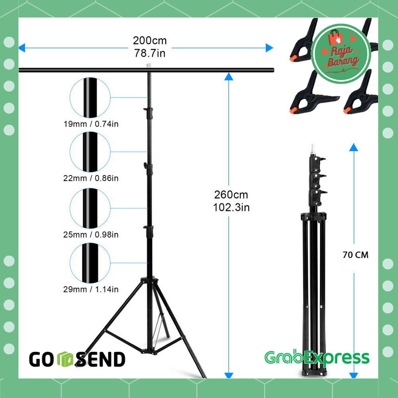 Aksesoris Foto - TaffStudio Stand Backdrop Photography T Shape 20x60cm ...