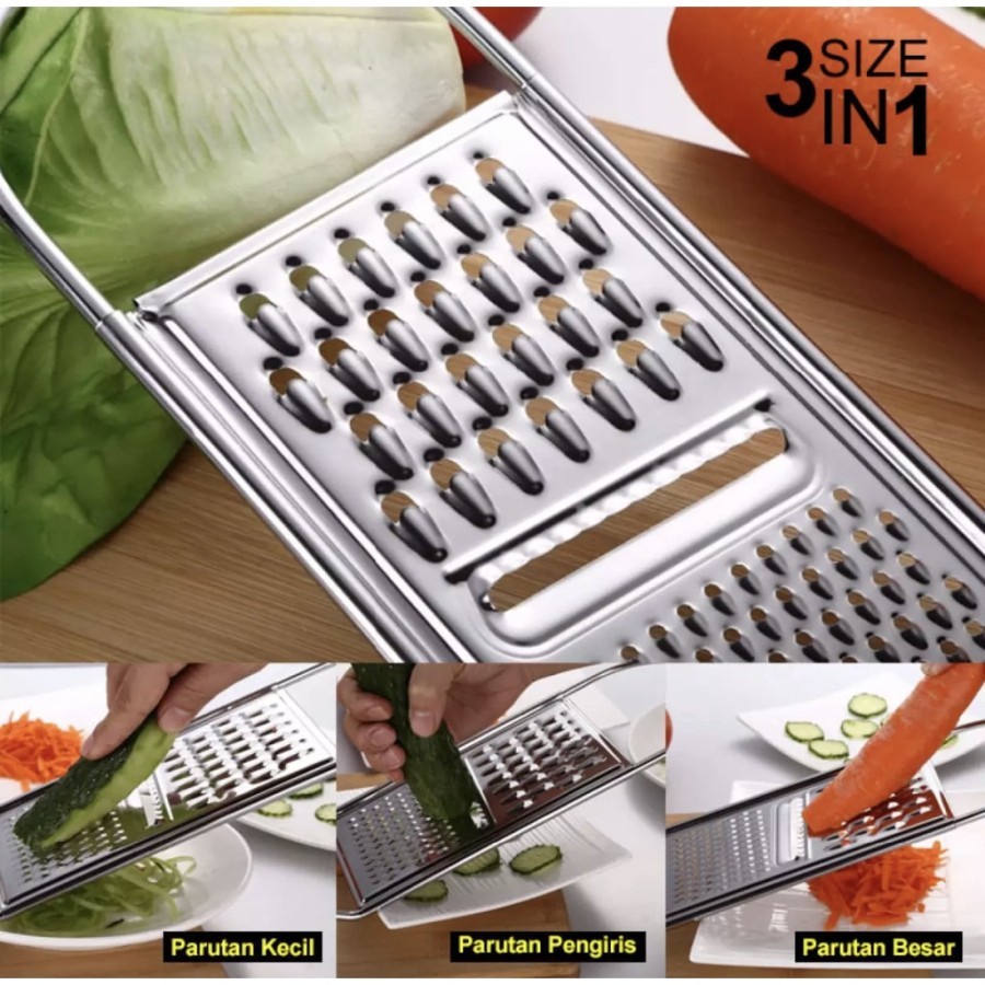 Parutan Stainles Stell 3 in 1 Parutan Sayur Kentang Wortel Serbaguna ...