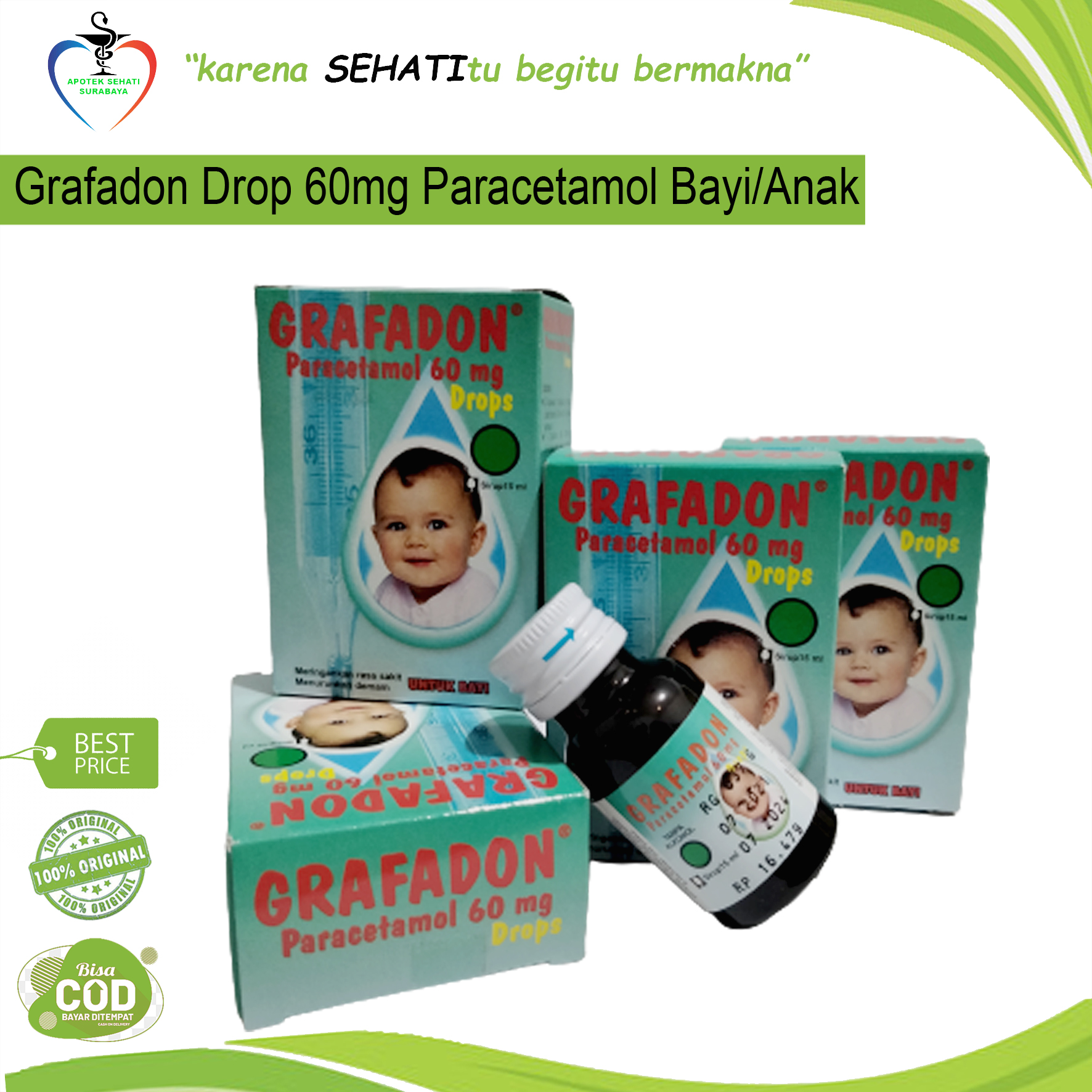 Grafadon Drop 15ml Analgesik Paracetamol 60mg Penurun Demam Bayi ...