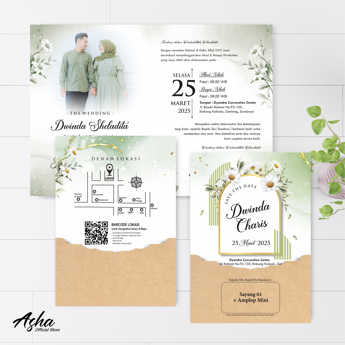 [50 Pcs] Undangan Pernikahan Sayang Amplop Mini Aesthetic - Undangan ...