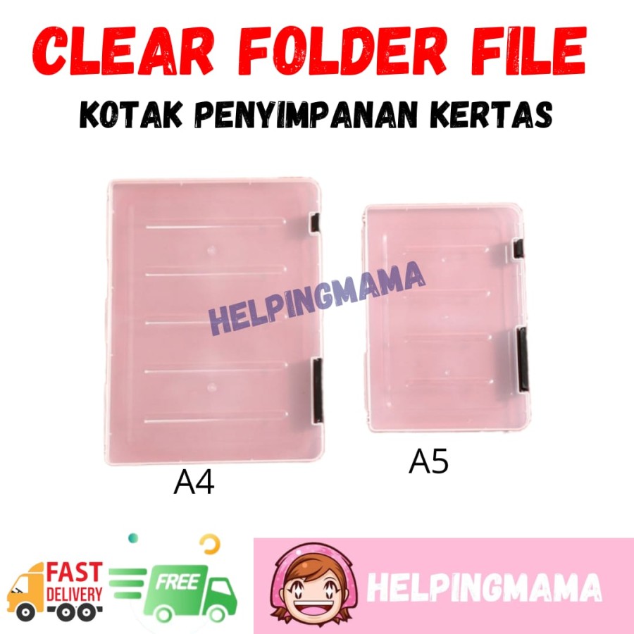 Kotak Penyimpanan Folder Map File Kertas A4 A5 Plastik Transparan ...