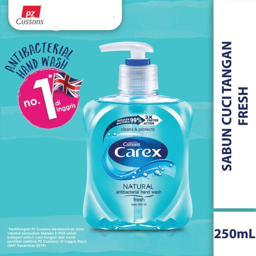 Cussons Carex Hand Wash - Sabun Cuci Tangan Antibakteri Pump 250ml ...