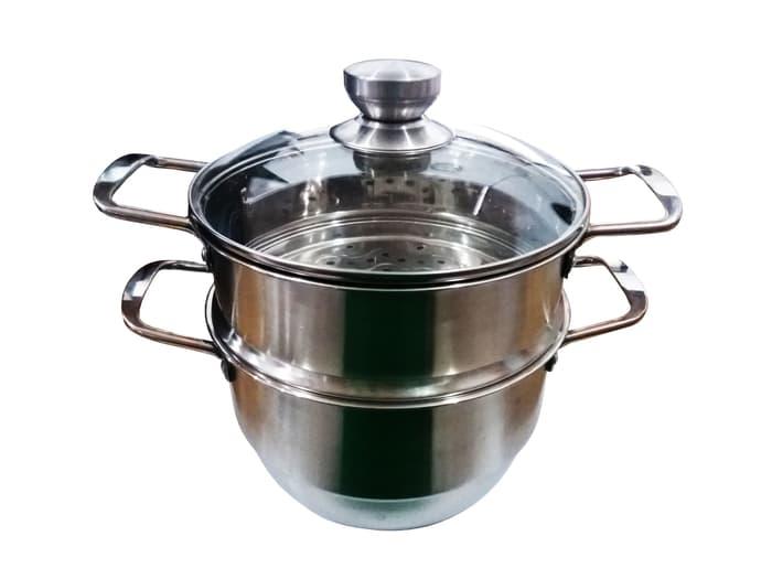 Subron Steamer 2 Susun diameter 22 Kukusan 22 cm Stainless Tebal 2 Tier ...