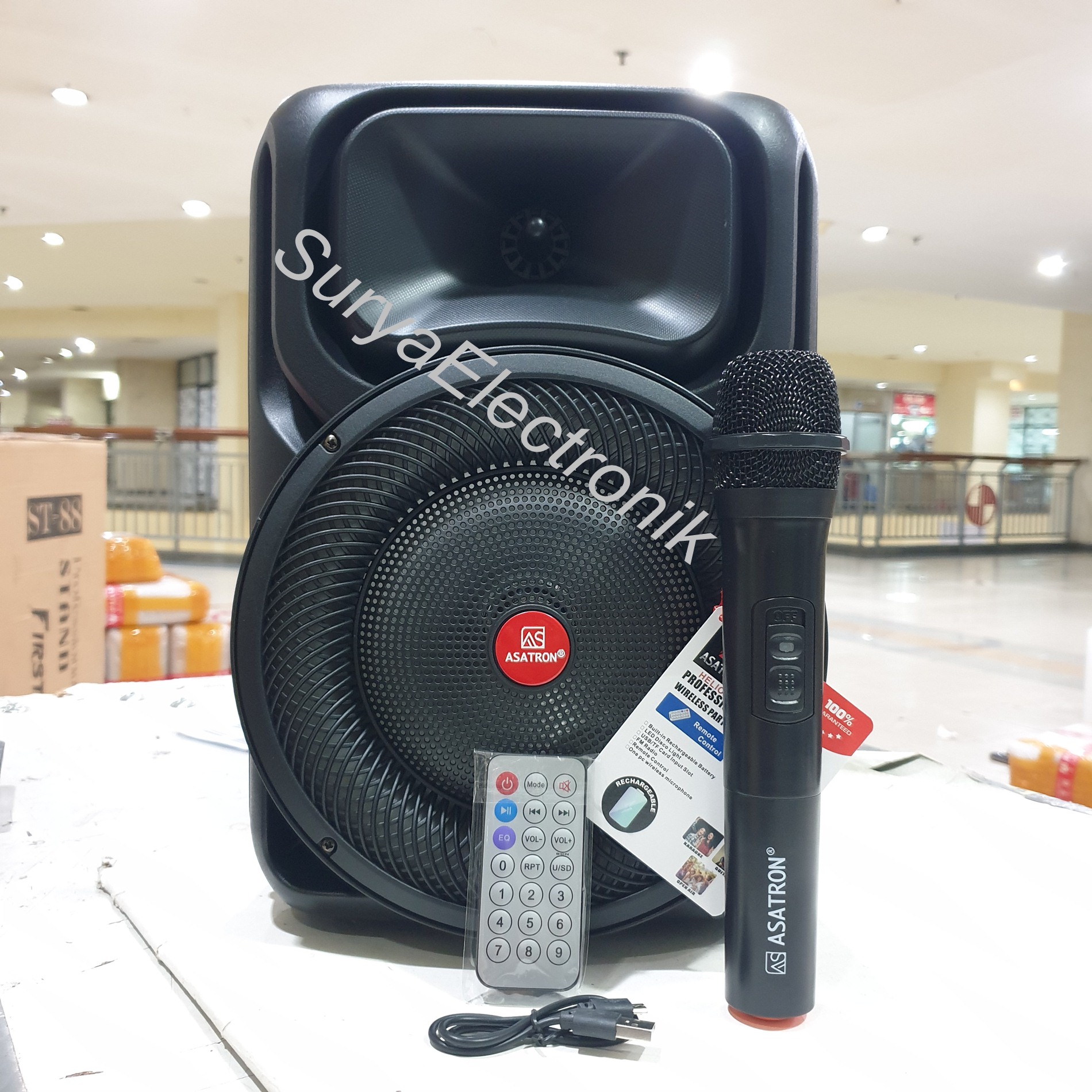 ASATRON SPEAKER PARTY SPEAKER Helion 8 FREE 1 MIC WIRELESS | Lazada ...