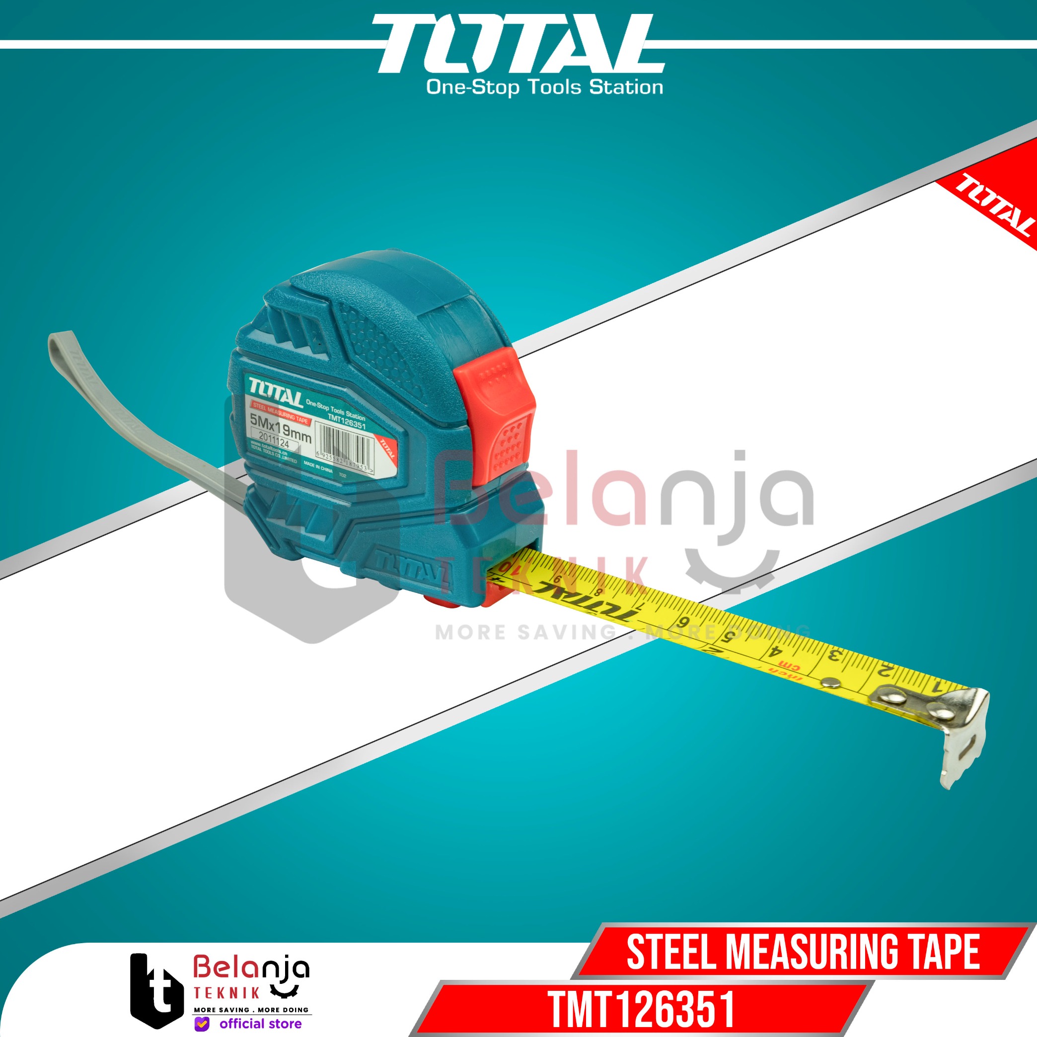 Total Steel Measuring Tape Abs 5 Meter X 19 MM Meteran Tukang 5m ...