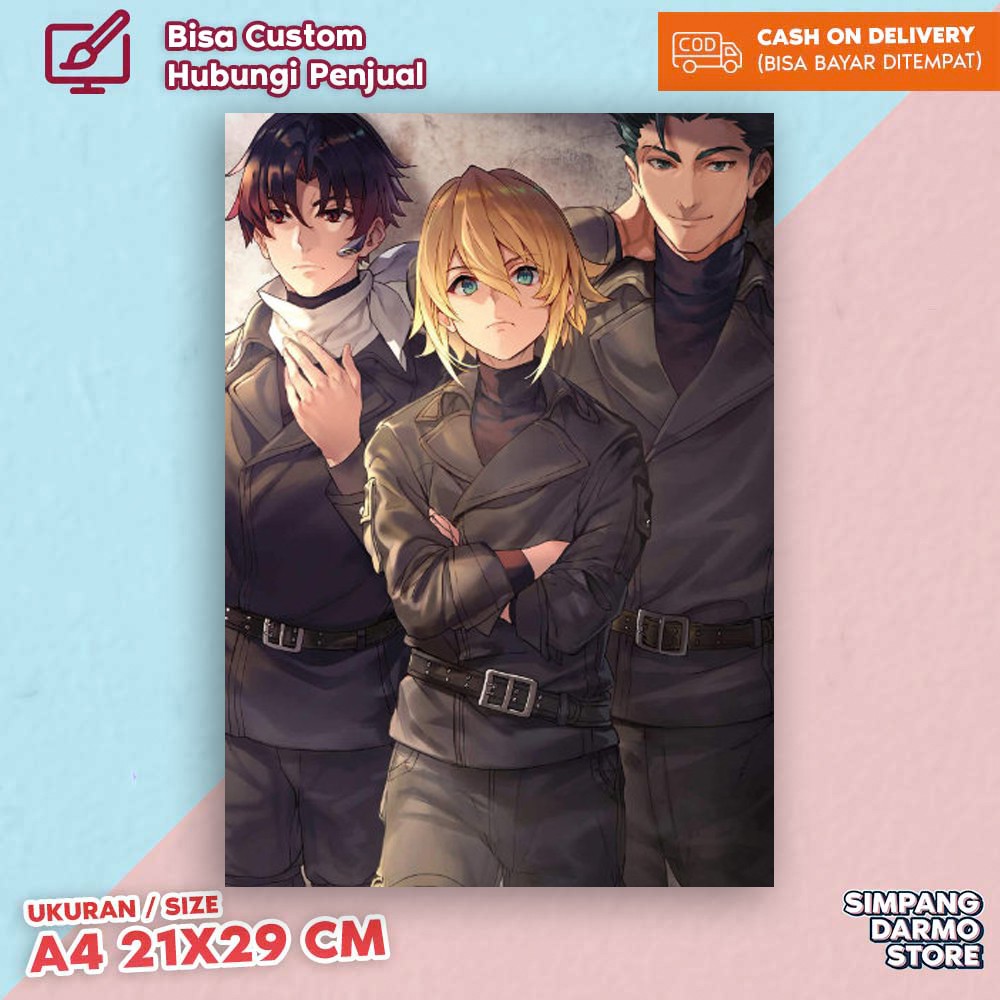 Poster 86 EIGHTY-SIX Shin Undertaker Lena Vladilena Milizé Ukuran A4 21x29 cm Hiasan Dinding ...