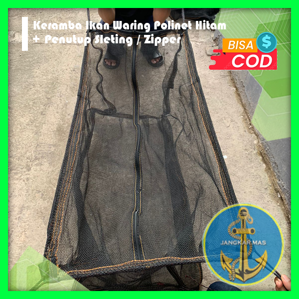 Jangkar Mas - Keramba ikan Waring Jaring Kotak Polinet Hitam ukuran ...