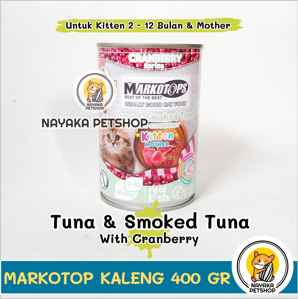 Markotops Kaleng 400 gr Kitten & Mother Tuna & Smoked Tuna Makanan Anak ...