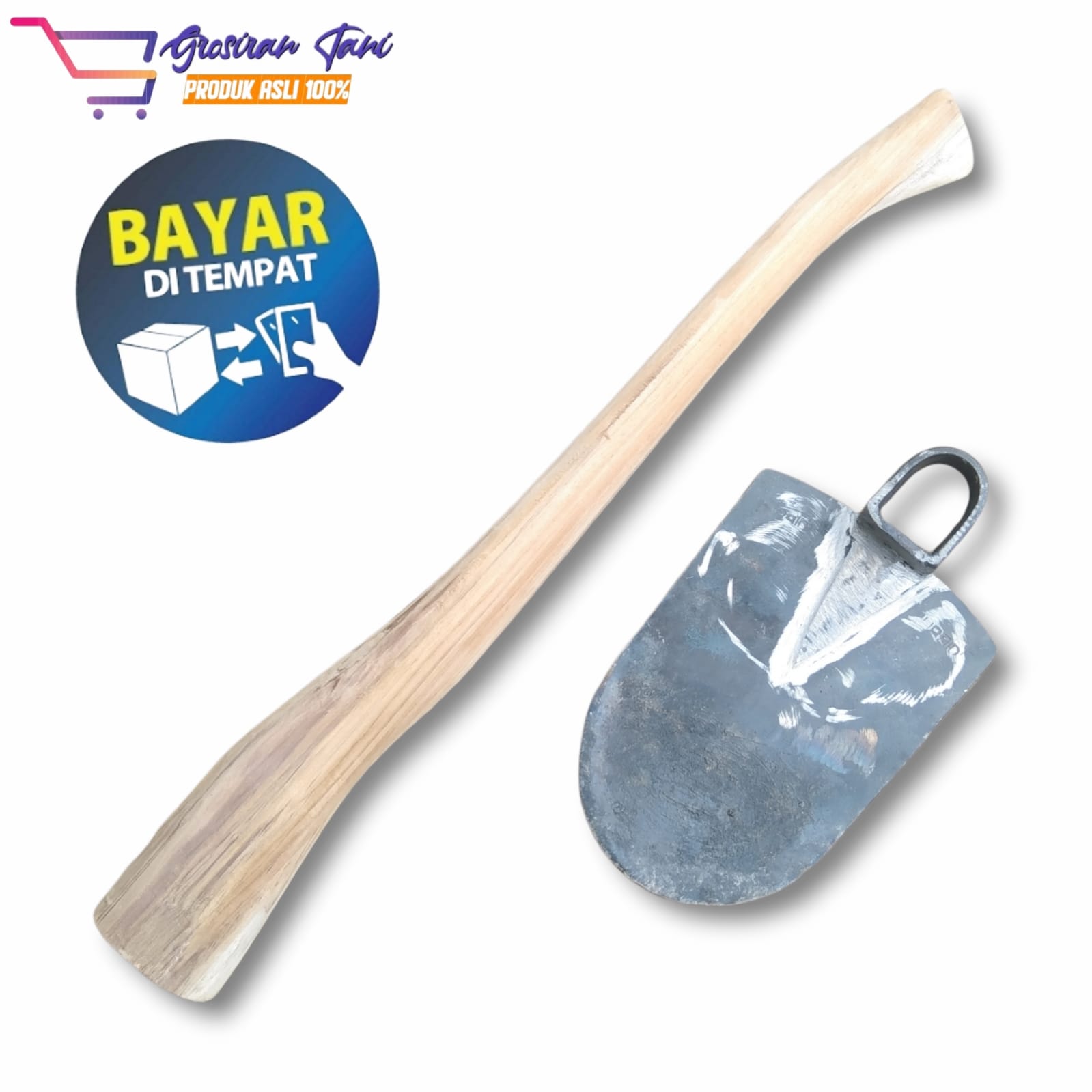 Cangkul Baja Asli Super Tajam - Pacul Tradisional Anti Lengket ...