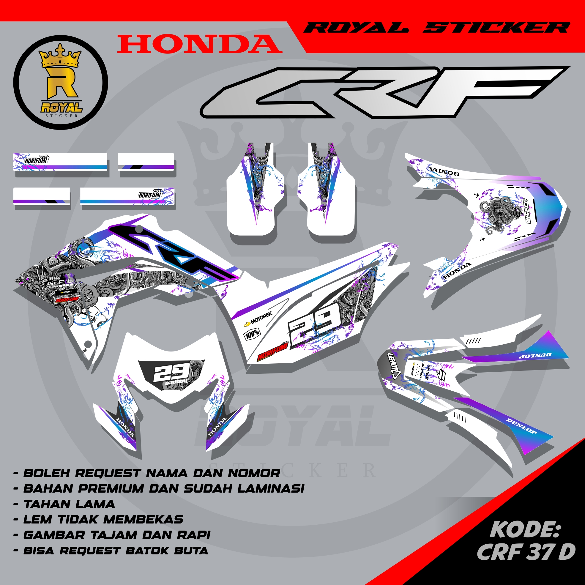 DECAL STICKER CRF FULLBODY - VARIASI DECAL STICKER FULL BODY - FREE ...