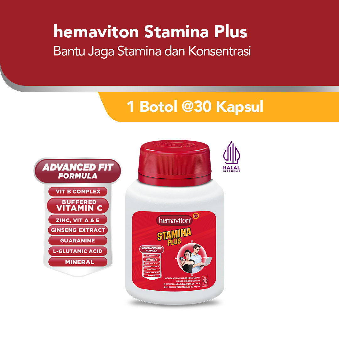 hemaviton Stamina Plus Multivitamin Botol isi 30 kapsul [Exp : 06.2026 ...