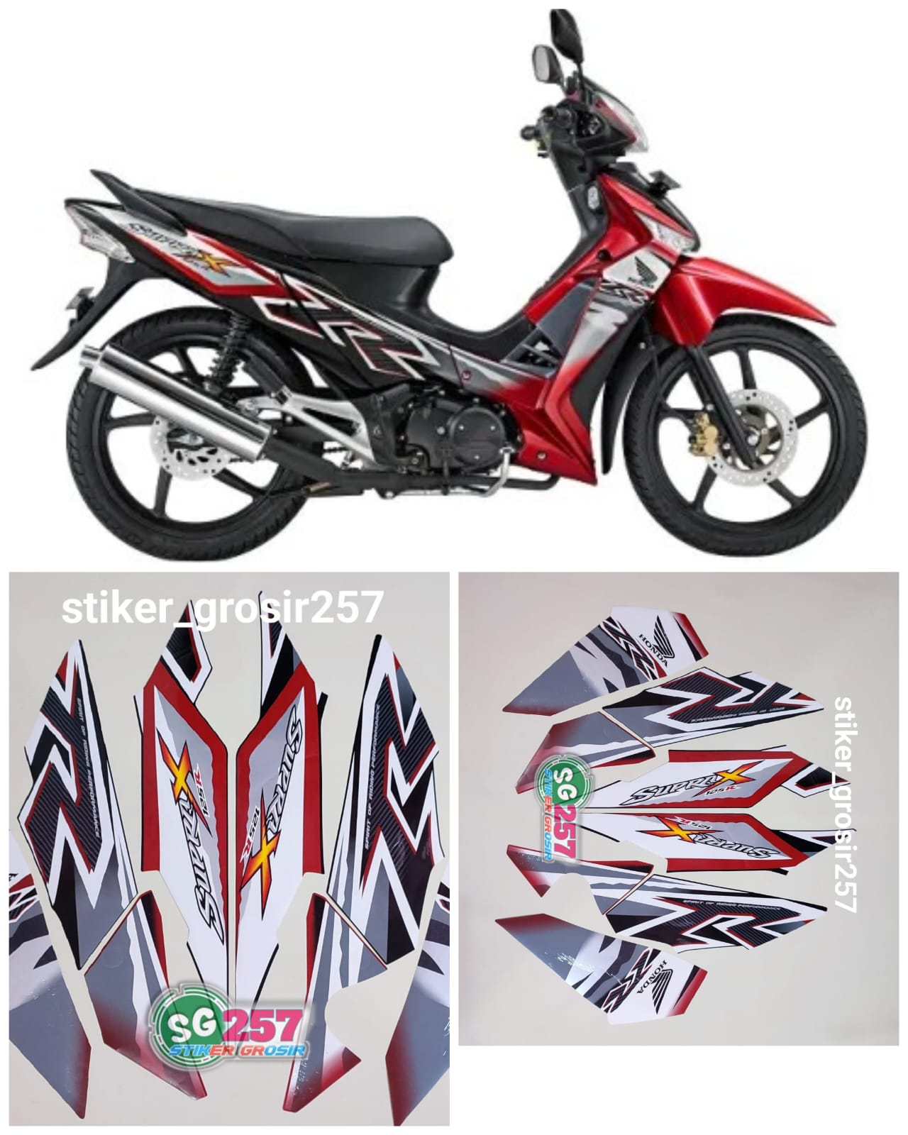 STIKER STRIPING LIS BODY SUPRA X 125 R TAHUN 2011 2012 WARNA HITAM ...