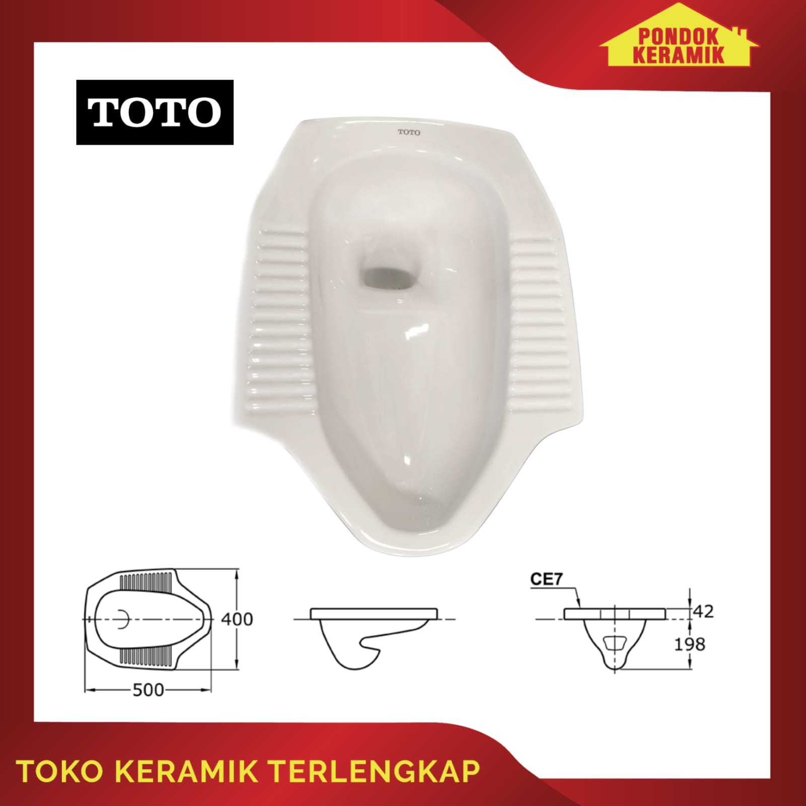 CLOSET / KLOSET JONGKOK TOTO TOILET SQUAT CE7 / CE 7 - white / putih ...