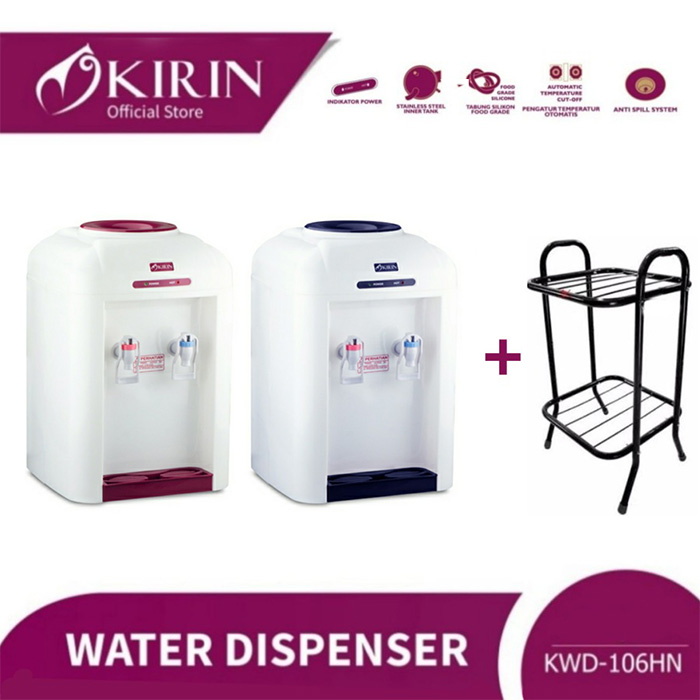 Dispenser Kirin KWD 106 HN Dispenser Air Galon 2 Keran Hot & Normal Kapasitas 0.6 Liter Kirin ...