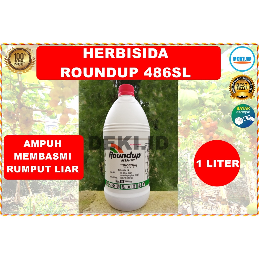 Roundup 486SL Herbisida Sistemik 1 Liter Biosorb Obat Pembasmi Rumput ...