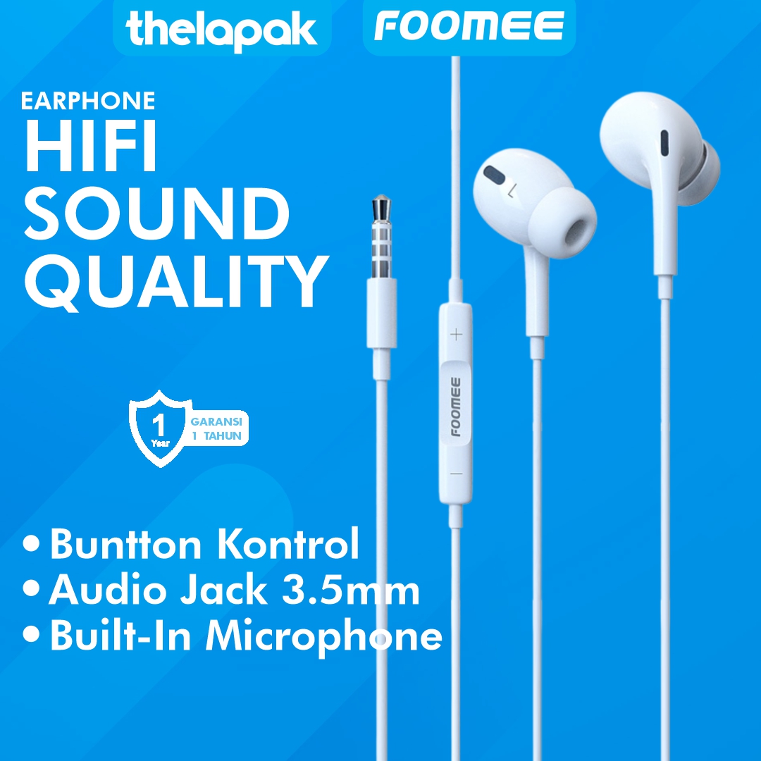 Earphone Hi-Fi Foomee QA30 Headset Build-In Microphone with Button ...