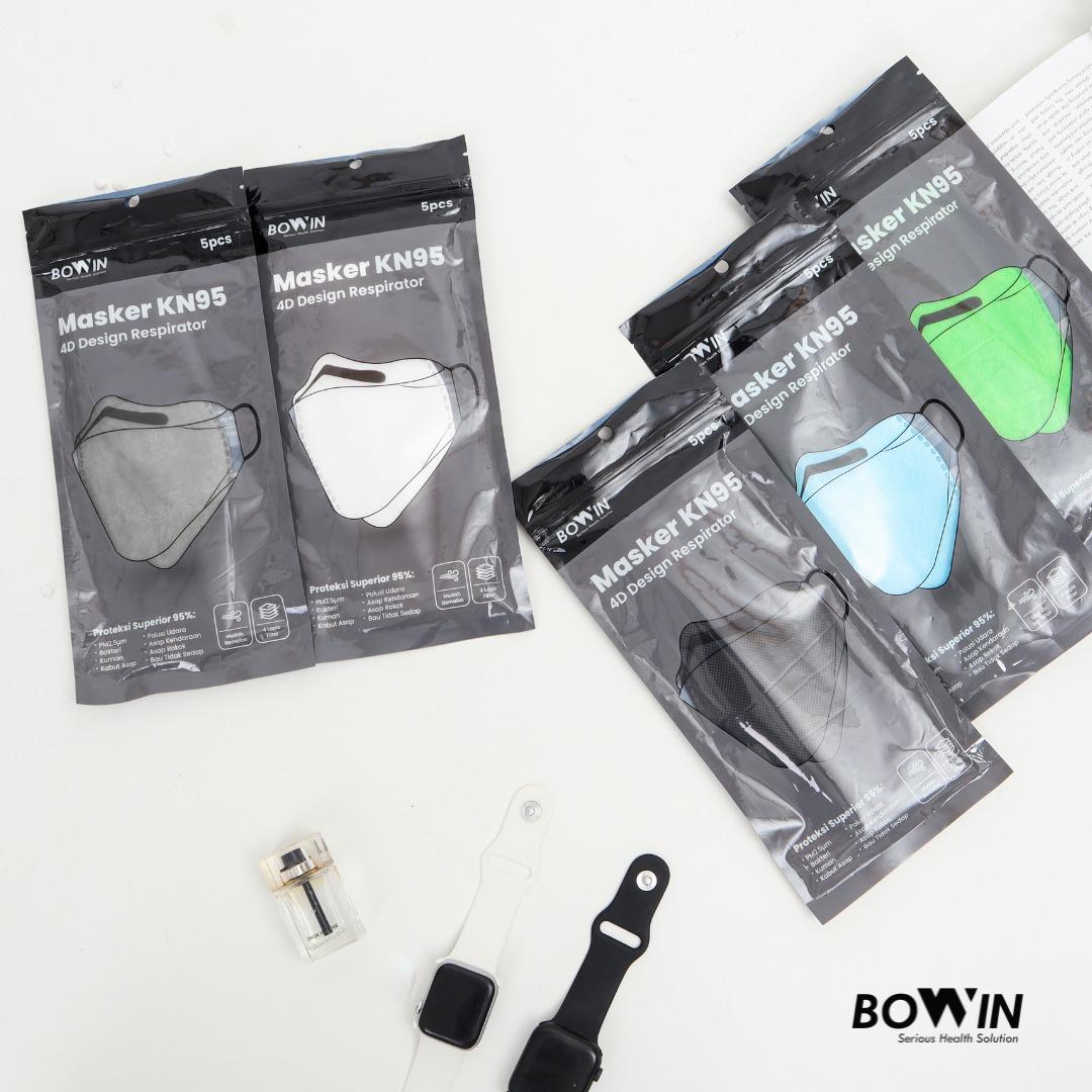 Bowin Masker KN95 4D Design 95% BFE PFE (Masker Kesehatan Model KF94 ...