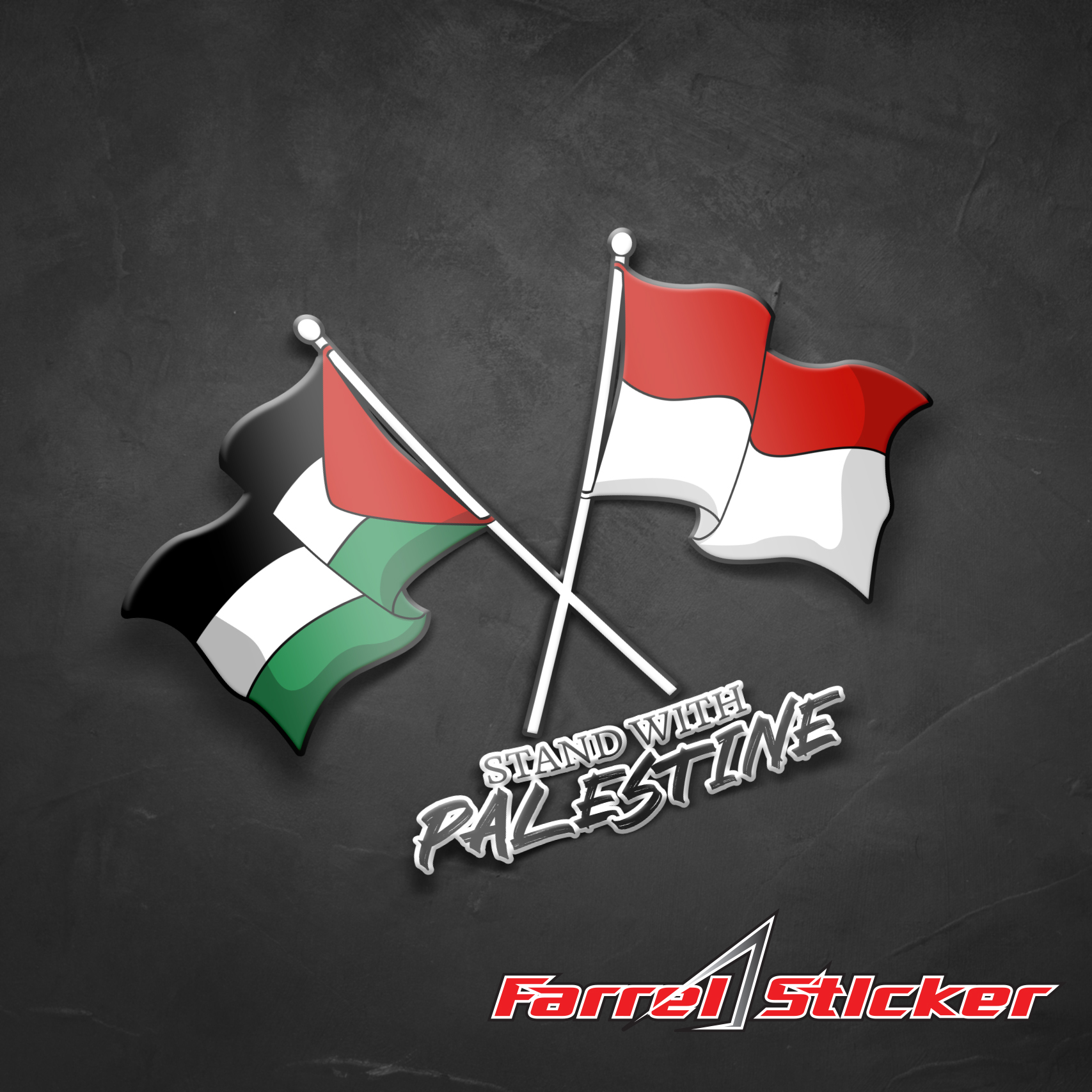 Sticker INDONESIA PALESTINA Bendera Stand with Palestine FLAG | Lazada ...
