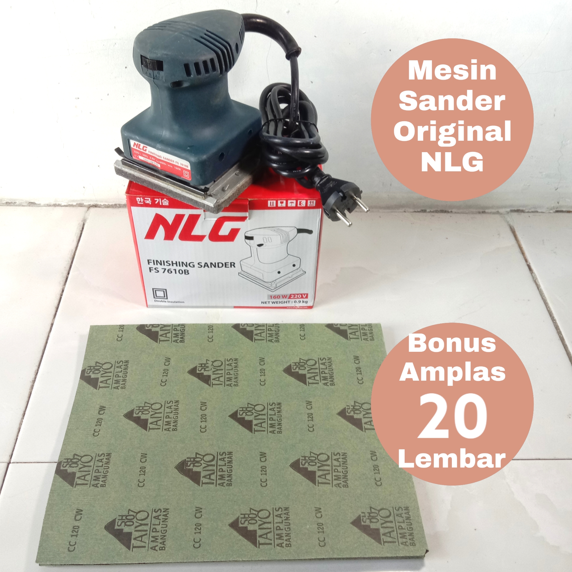 Mesin Amplas Tangan NLG FS 7610B Bonus Amplas Taiyo Duco Grit 120 ...
