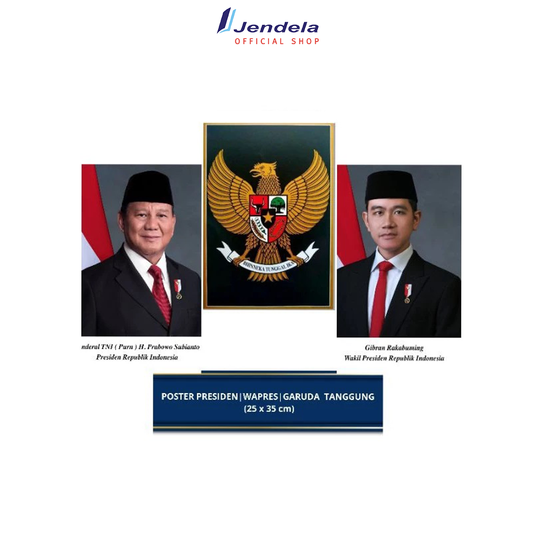 Poster Presiden Dan Wakil Presiden Indonesia 2024 - 2029 Prabowo Gibran Dan Lambang Garuda ...
