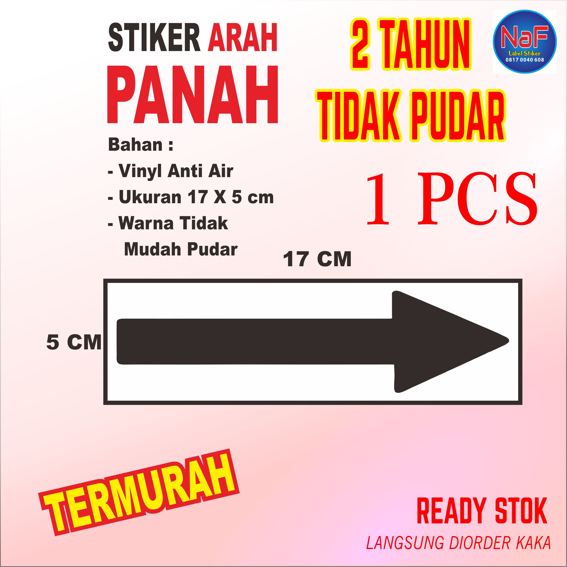 Stiker petunjuk arah panah hitam besar Sticker K3 rambu arah panah ...
