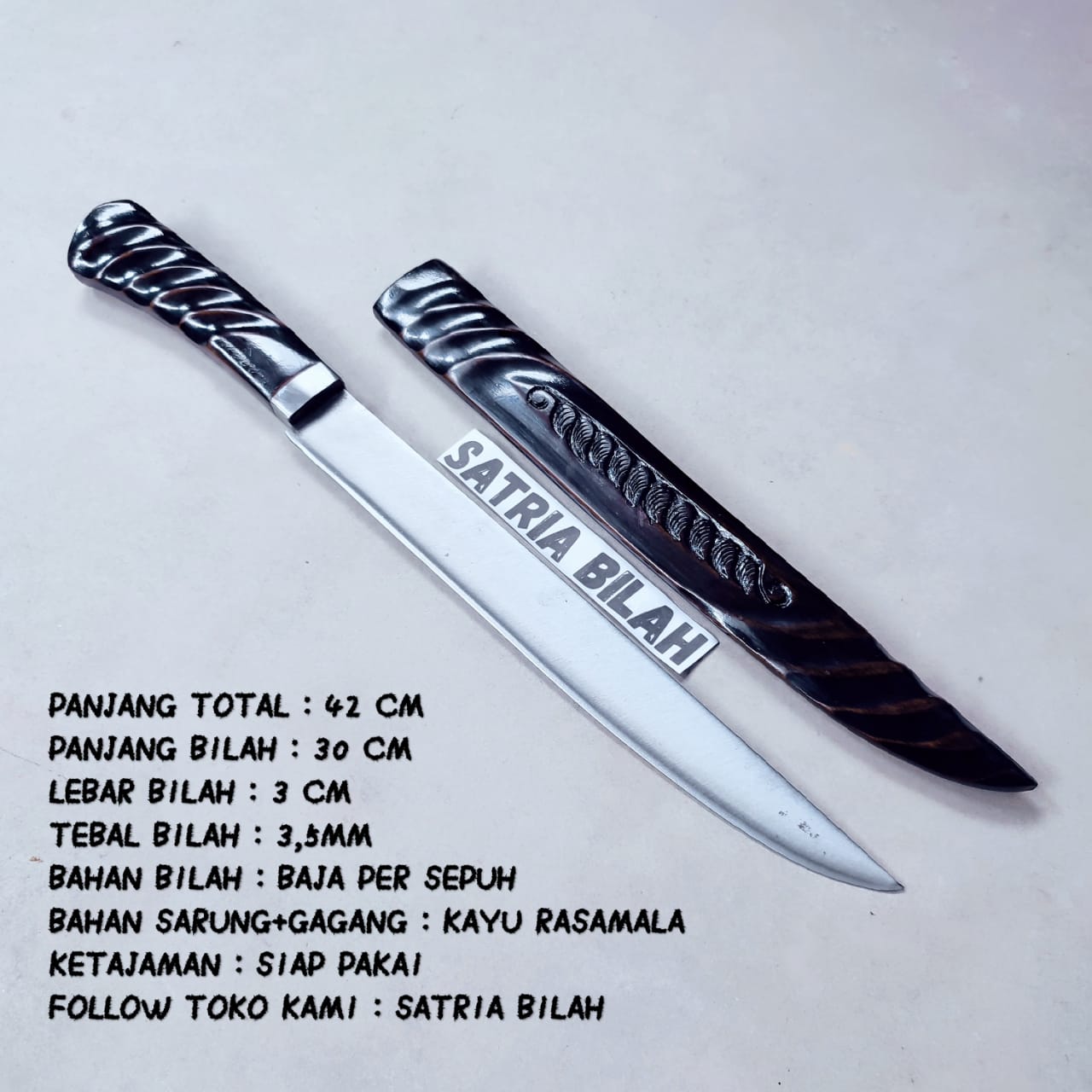 Golok sembelih super tajam Pisau jagal ukiran rasamala asli cibatu ...