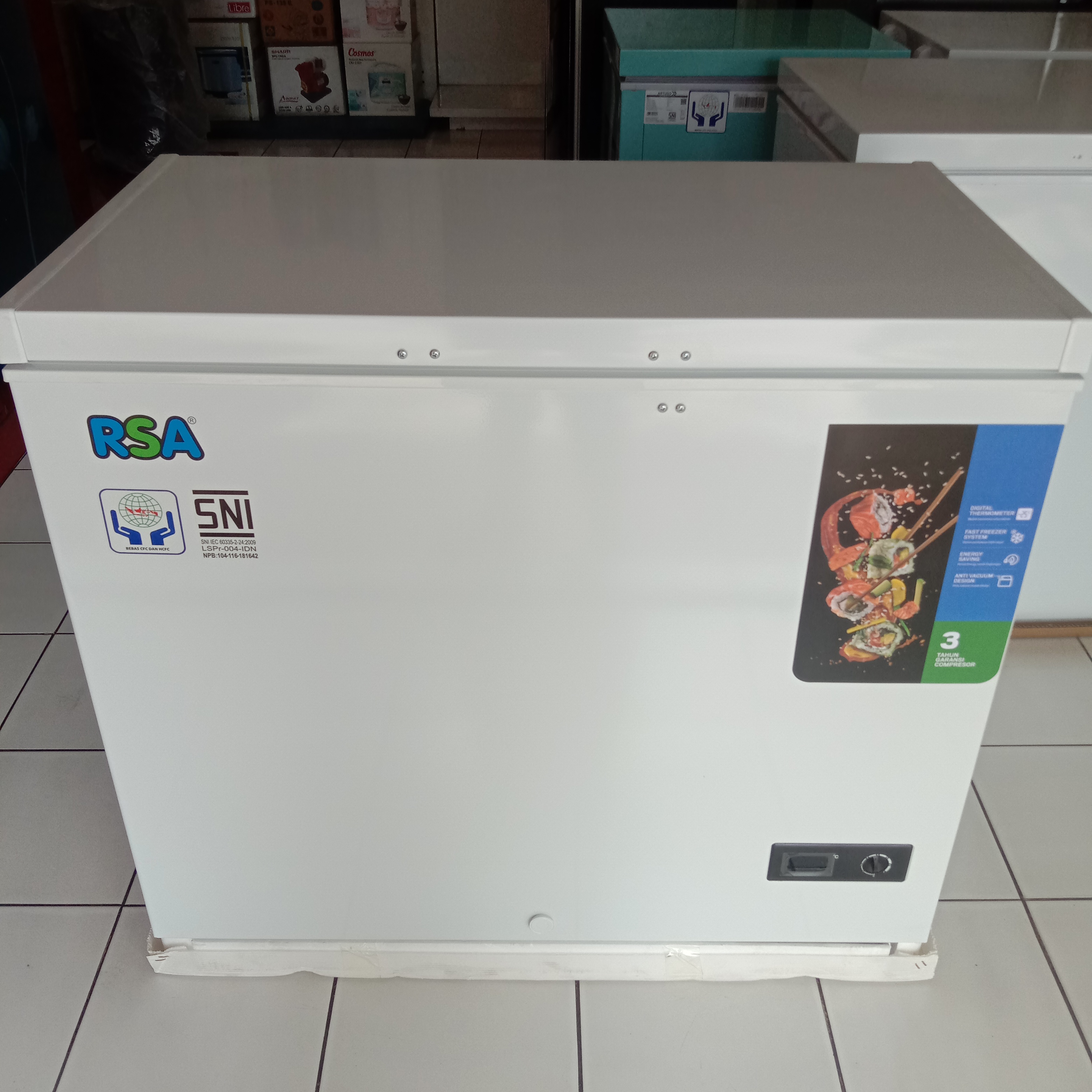 Box Chest Freezer 220 Liter / 200 Liter RSA Digital Thermometer CF220 ...