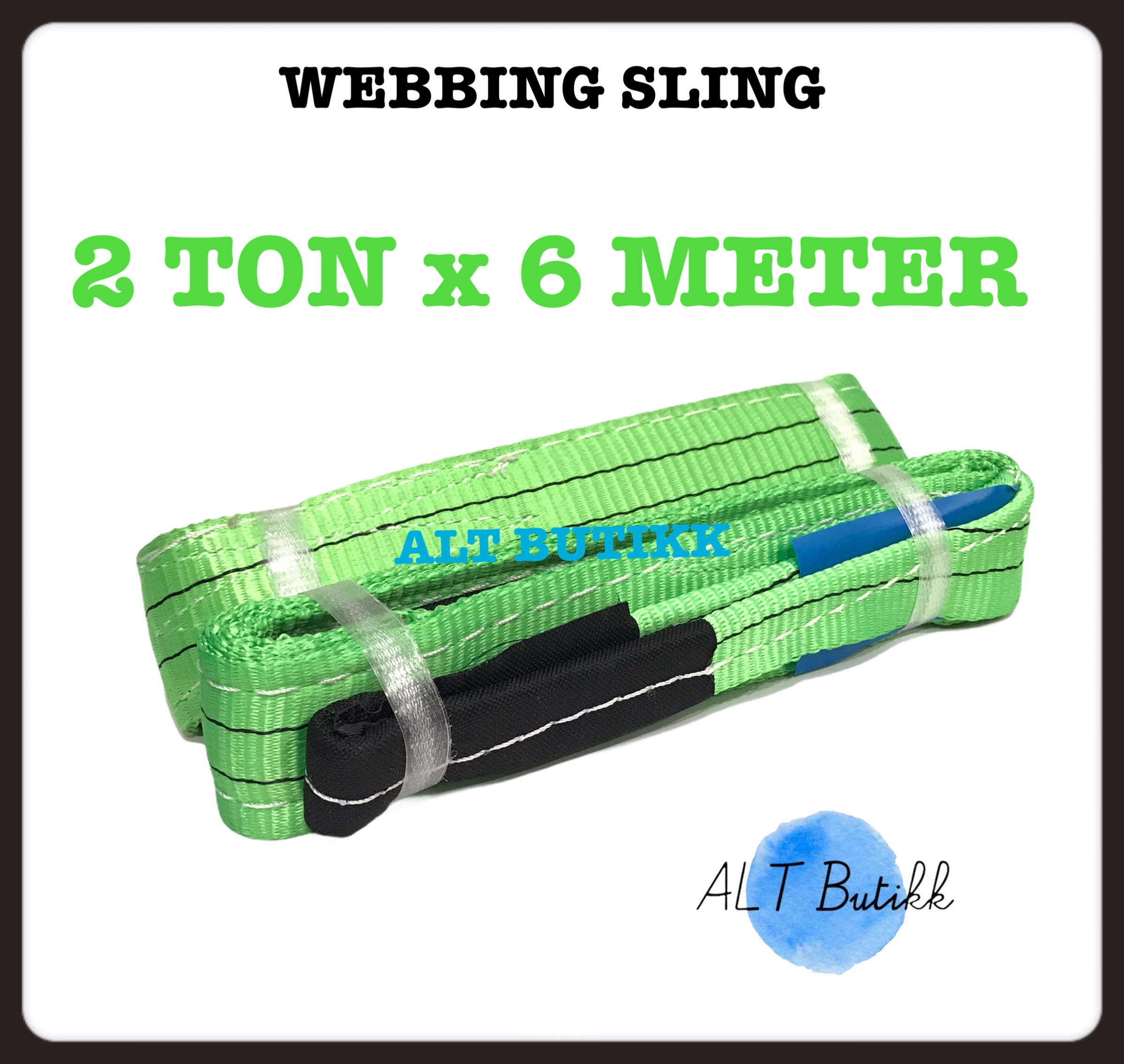 WEBBING SLING 2 TON X 6 METER | TALI ANGKAT | WEBING BELT 2T x 6M ...