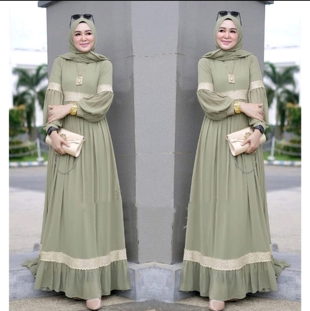gamis terbaru 2022 kekinian gamis ceruty baby doll full furing ukuran ...