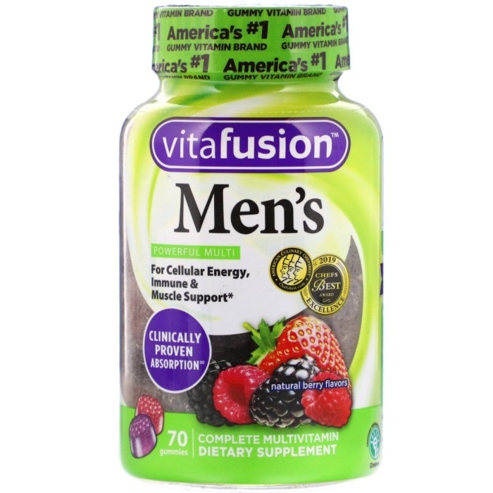 Vitafusion Men's Complete Multivitamin Natural Berry Flavors 70 Gummy ...