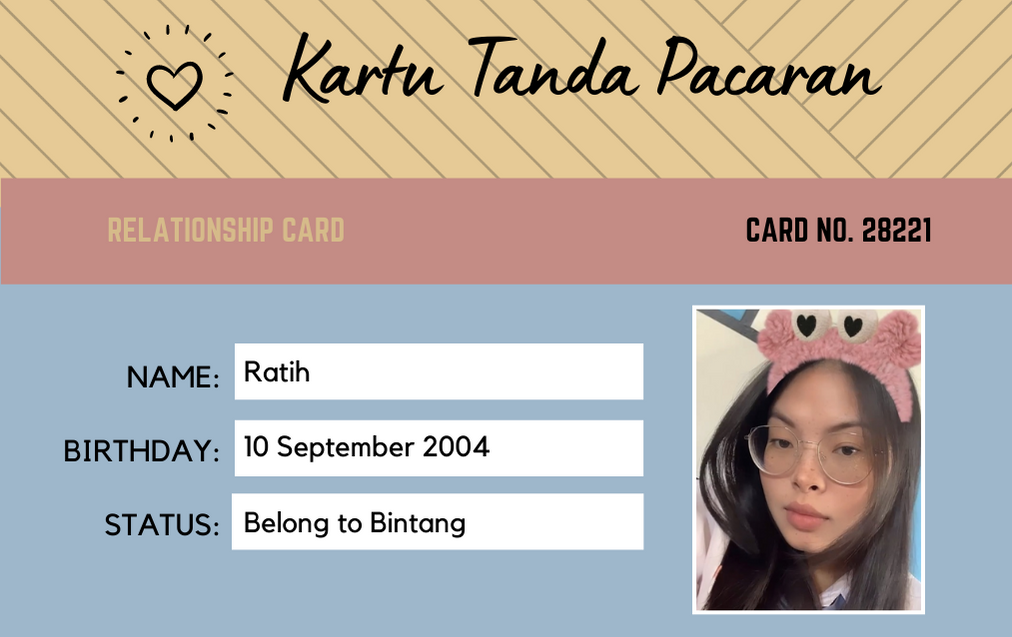 [1PCS] Kartu Tanda Pacaran | ID Card Custom | Kartu Nama | Kartu ...