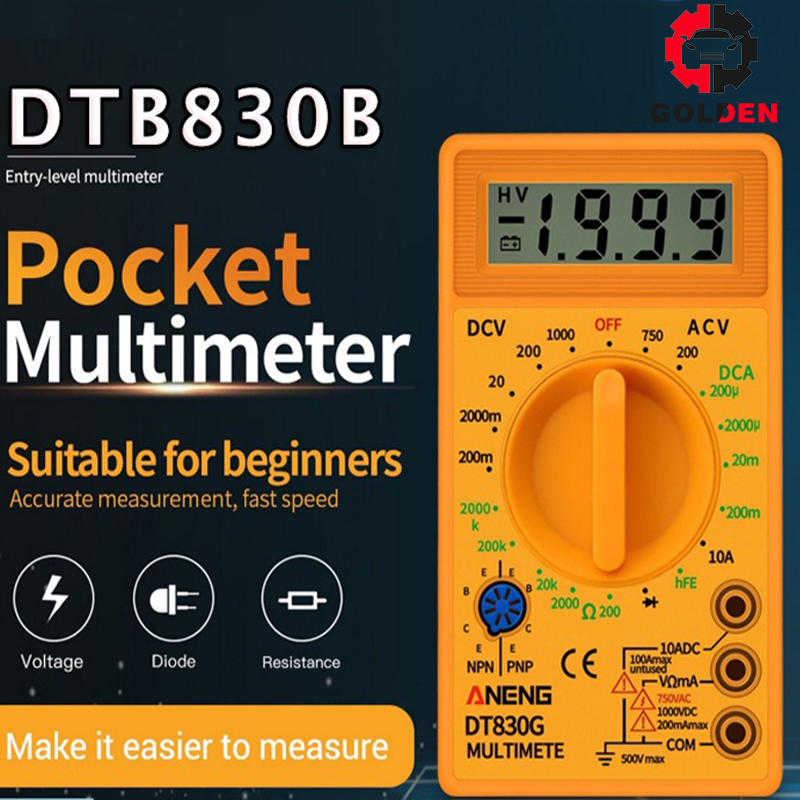 Multimeter DT830B / DT-830B Model Avometer Multitester Digital Display ...