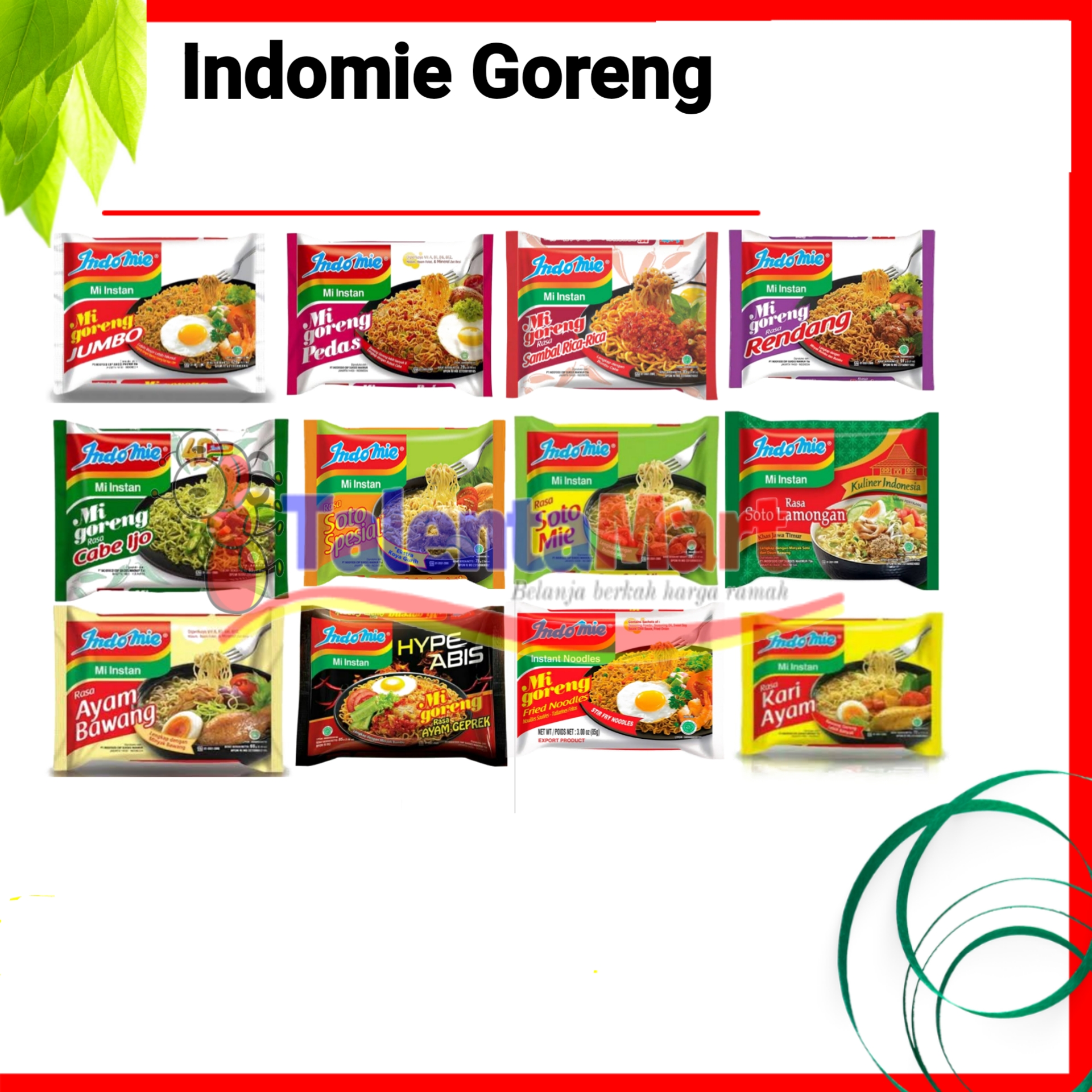Indomie Goreng / Kuah All Varian indomie goreng / indomie ayam bawang ...