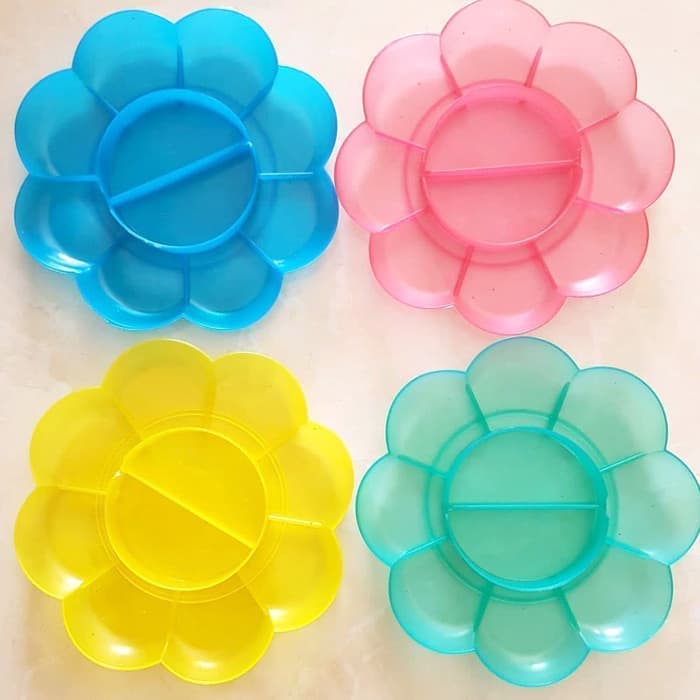 [ LUSIN ] Palet Lukis Plastik Bentuk Bunga MURAH! | Lazada Indonesia