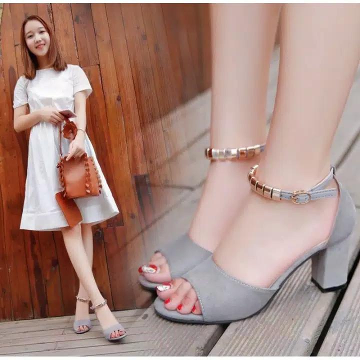 Yoona Heels Tahu Wanita Suede Ala Korea Termurahhh | Lazada Indonesia