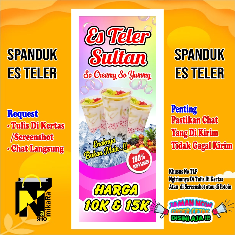 SPANDUK BANNER es teler sultan ukuran 160x60 & custom / banner es teler ...