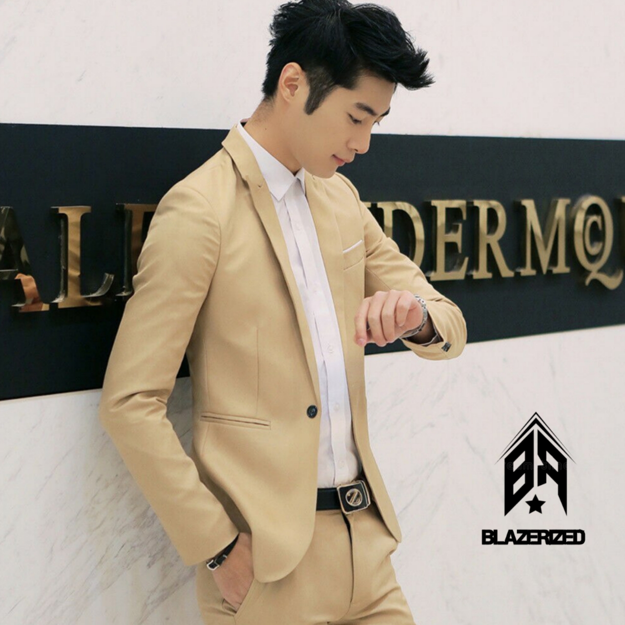 Stelan Jas Pria Cream /Stelan Jas Formal Pria / Jas Blazer Pria / Jas pria formal / Jas dewasa ...