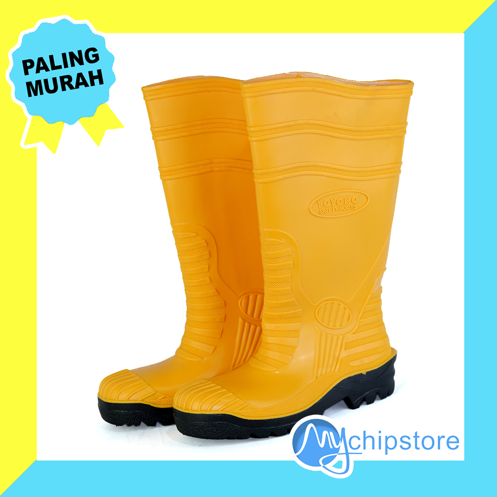 Sepatu Boot Karet Panjang Ujung Besi TOYOBO KUNING SAFE-T | Lazada ...