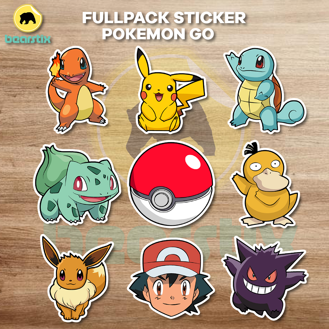 FULLPACK STICKER POKEMON GO - STICKER HP PIKACHU - STIKER DINDING ...