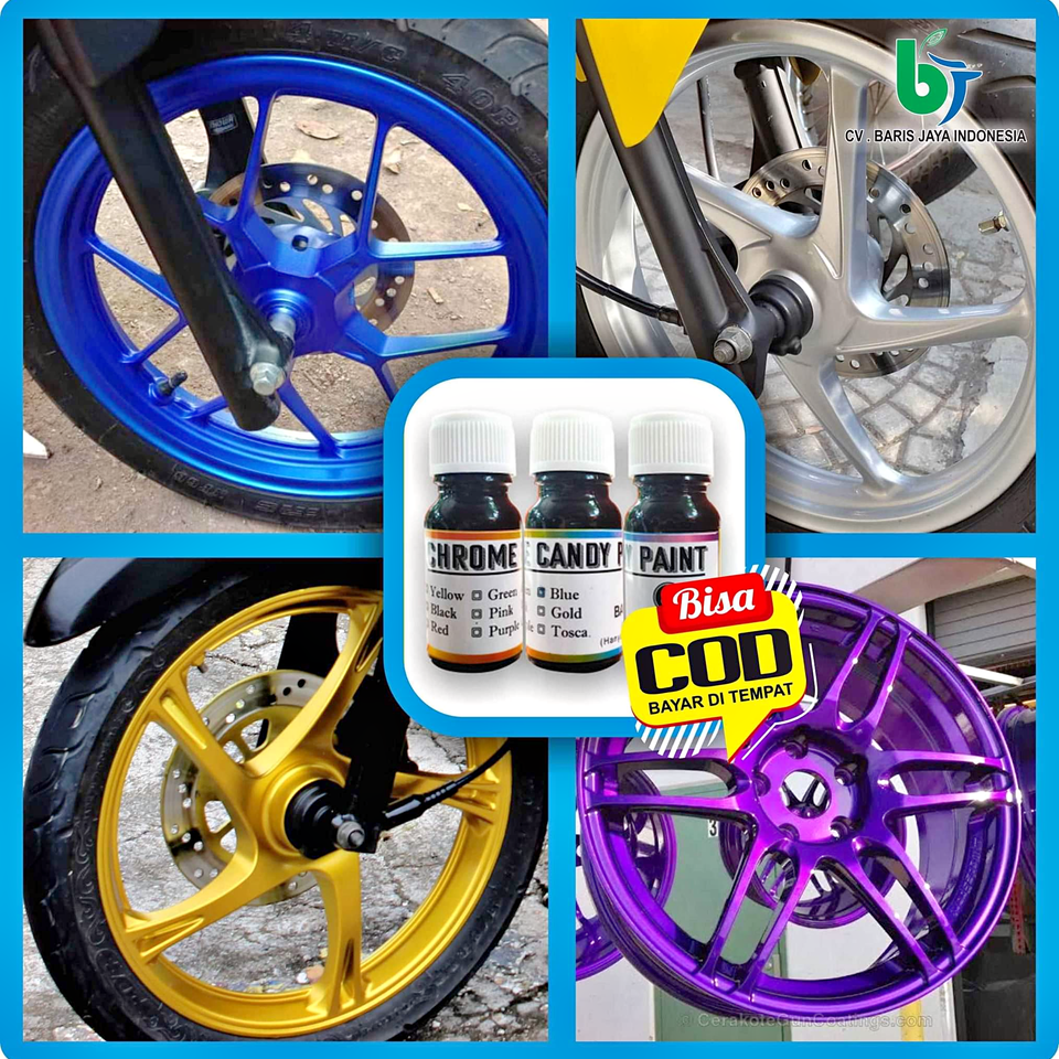 COD Pewarna Logam Veleg Candy Chrome motor mobil instant pelapis oles logam permanen isi 10ml ...
