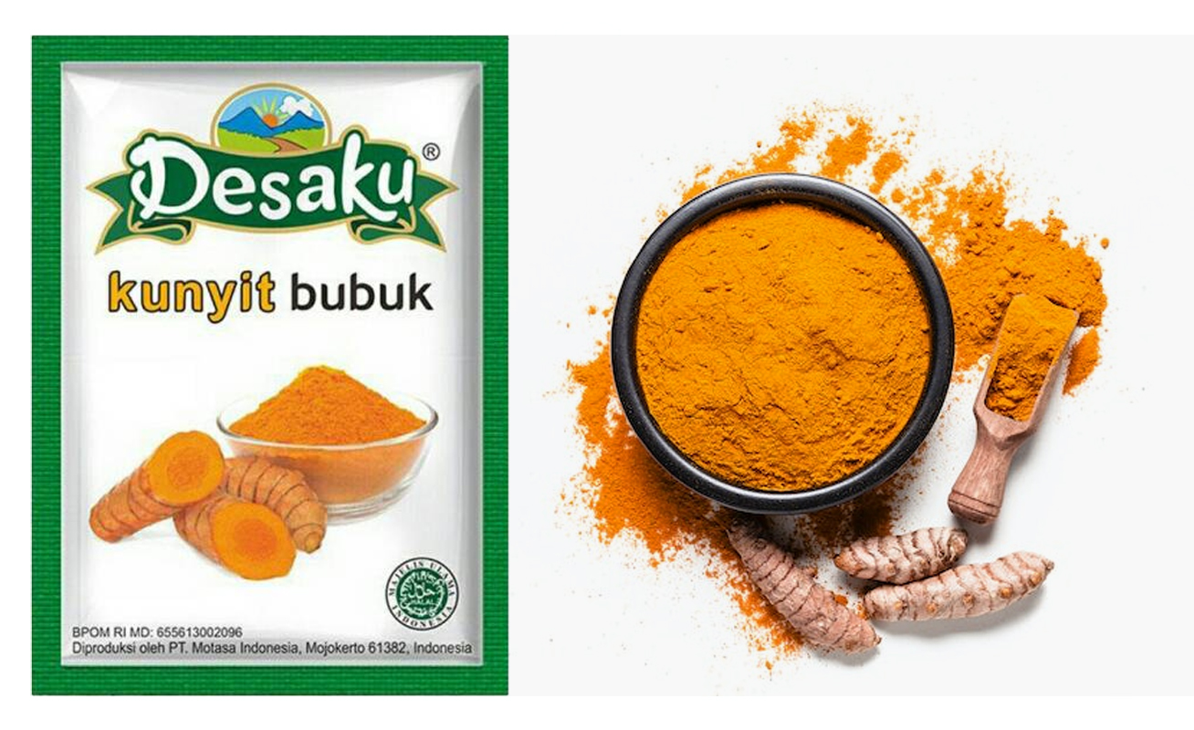 Desaku kunyit bubuk sachet rencengan isi 12 original penyedap rasa ...