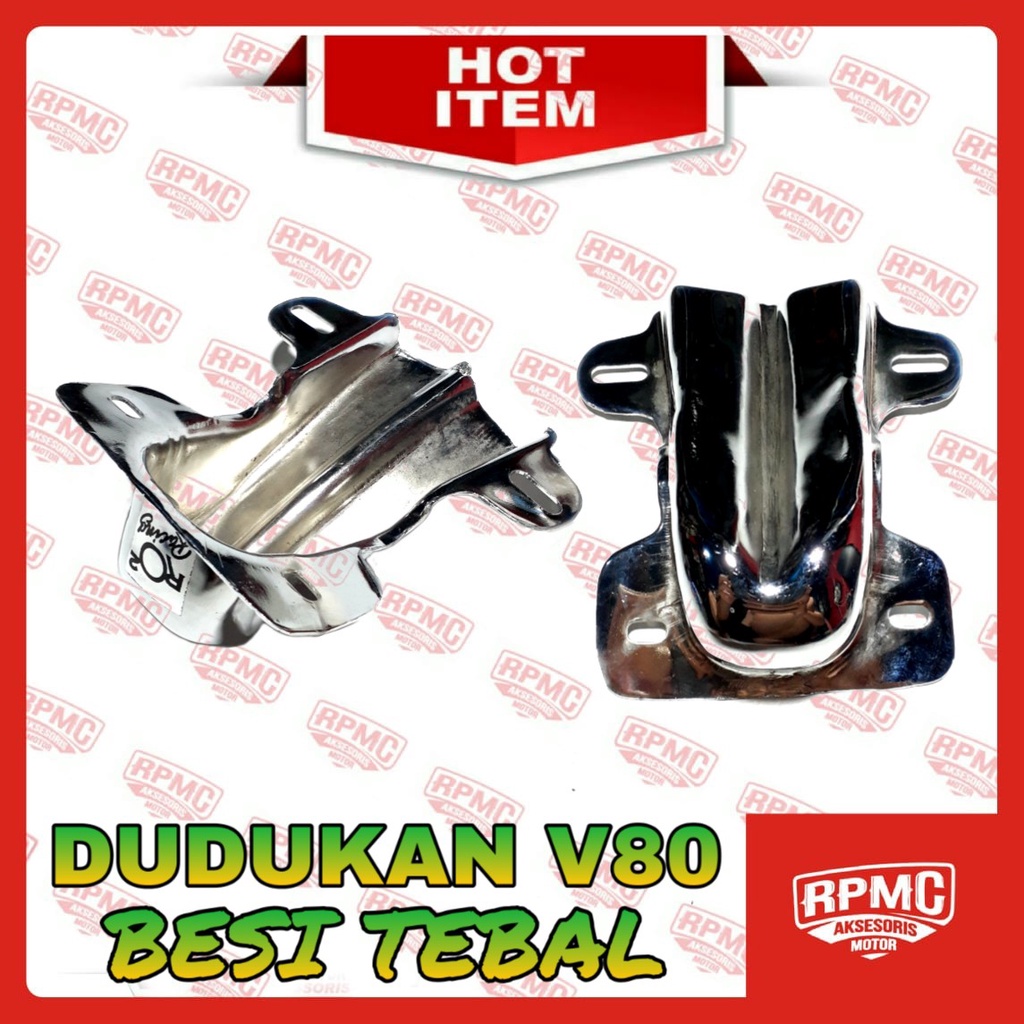 PANGKON STOPLAMP CB DUDUKAN LAMPU BELAKANG V80 PRESS KROM TEBAL BRAKET STOP HONDA KLASIK ...