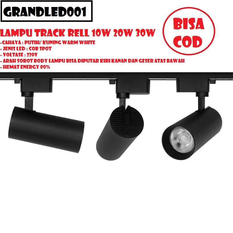 Lampu Track Rell 10w 20W 30W COB Spot Sorot 20 watt 30 watt Spotlight Lampu Cafe lampu sorot ...