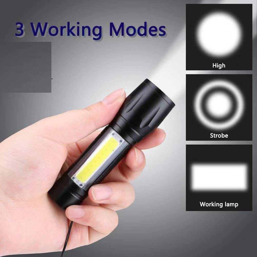 Senter Swat Mini Zoom Rechargeable Super Terang LED-Lampu Senter Kecil ...